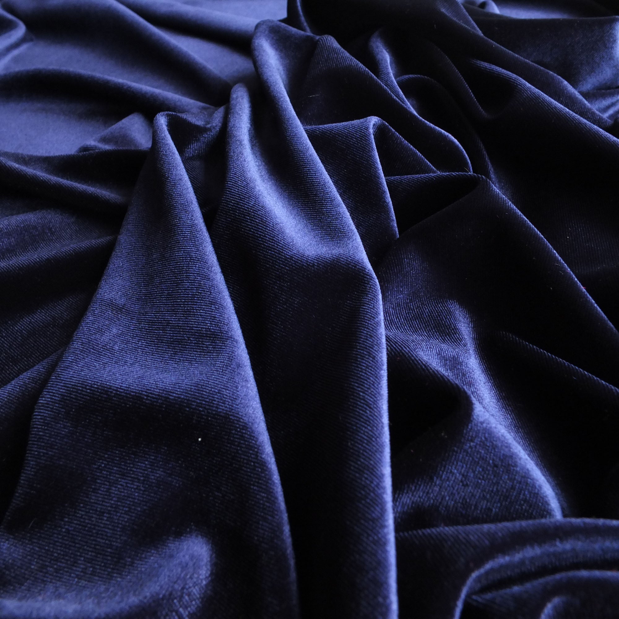 Navy Blue Velvet Fabric Navy Blue Plain Export Quality Micro Velvet